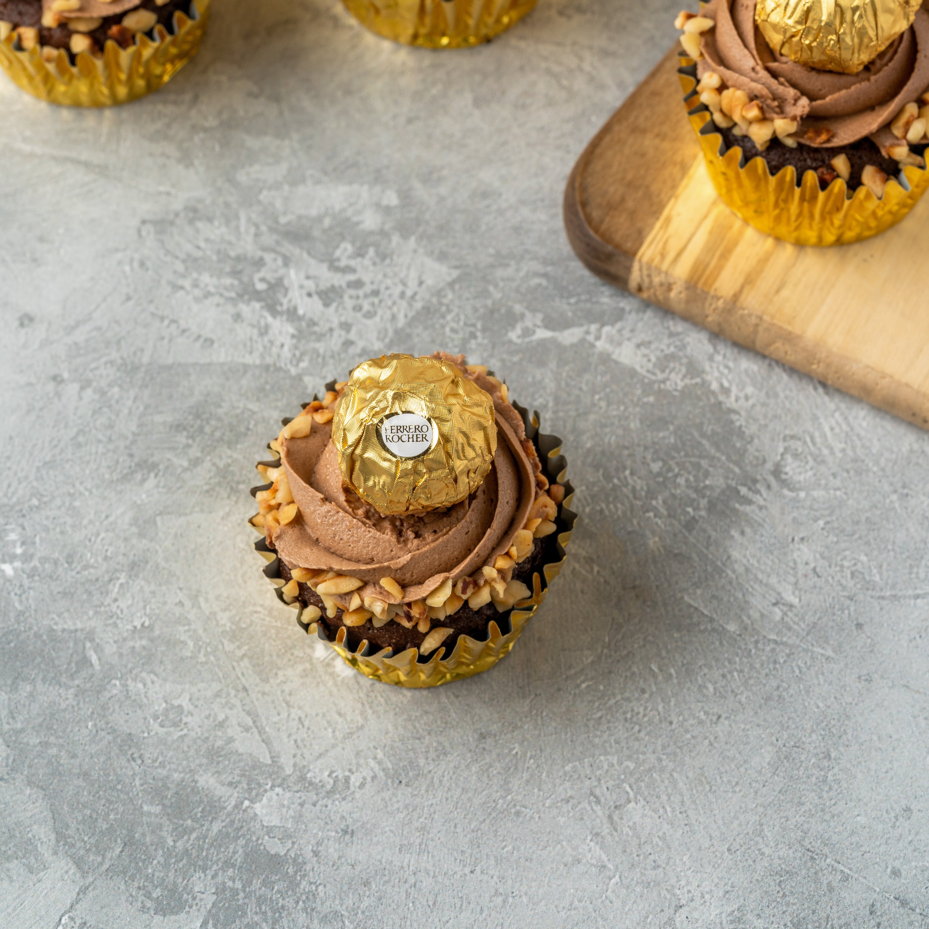 Ferrero Rocher Cupcakes Delivered UK | Chocolate Hazelnut Cupcake ...